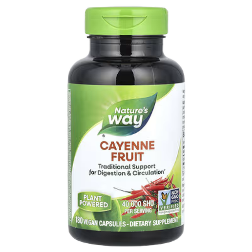 Nature's Way - Cayenne Fruit - 180 Caps – Akron Nutrition Center
